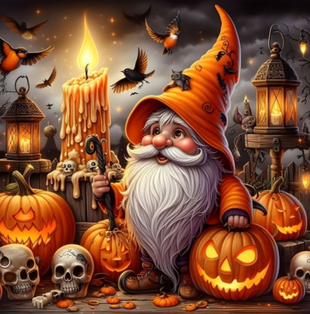 Solve Halloween Gnome jigsaw puzzle online with 256 pieces