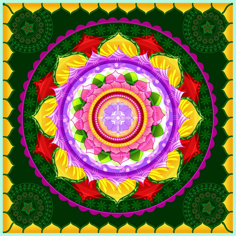 Solve Mandala jigsaw puzzle online with 81 pieces