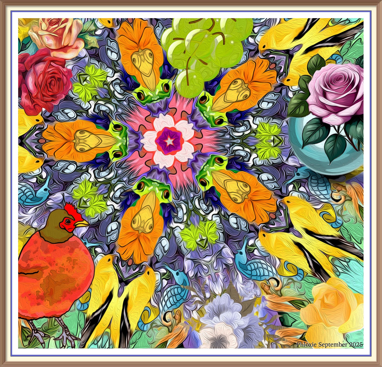 Solve Decorated Kal with Red Hen jigsaw puzzle online with 100 pieces