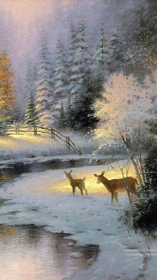 Solve Deer in the Snowy Forest jigsaw puzzle online with 60 pieces