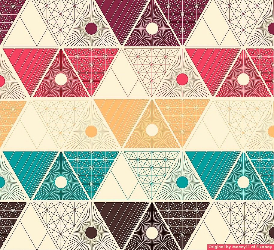 Solve Triangles and dots jigsaw puzzle online with 90 pieces