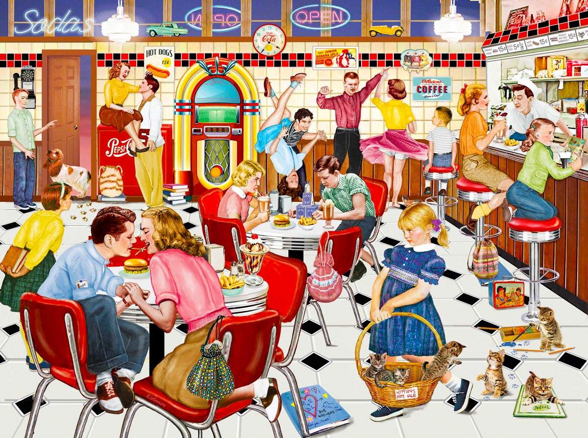 Solve The Diner #1 jigsaw puzzle online with 88 pieces