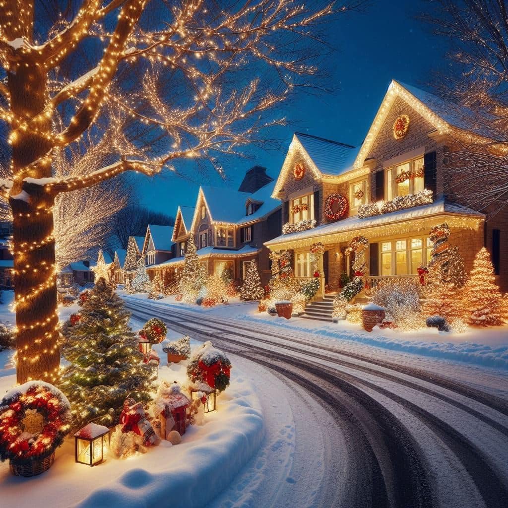 Solve Neighborhood Decorations jigsaw puzzle online with 64 pieces