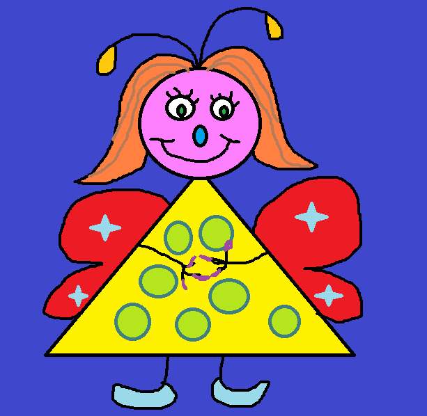 Solve Whimsical Triangle Lady jigsaw puzzle online with 64 pieces