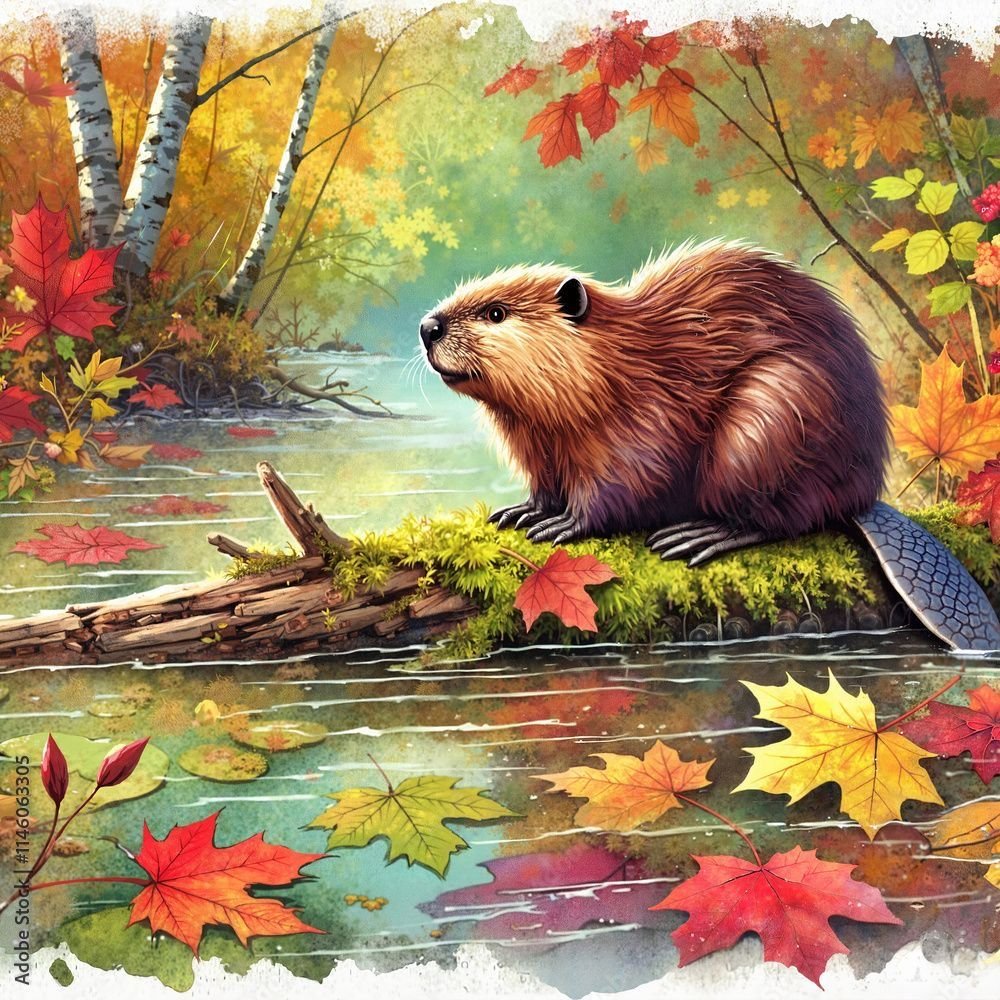 Solve PUZZLE - Beaver At The River jigsaw puzzle online with 81 pieces