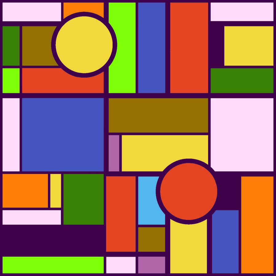 Solve Geometric jigsaw puzzle online with 81 pieces