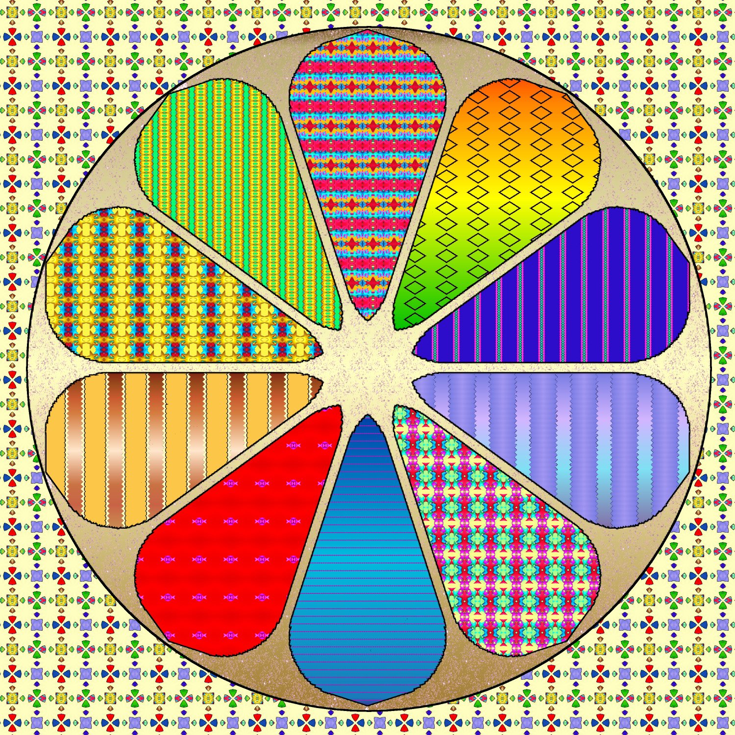 Solve COLOURFUL FAN jigsaw puzzle online with 100 pieces