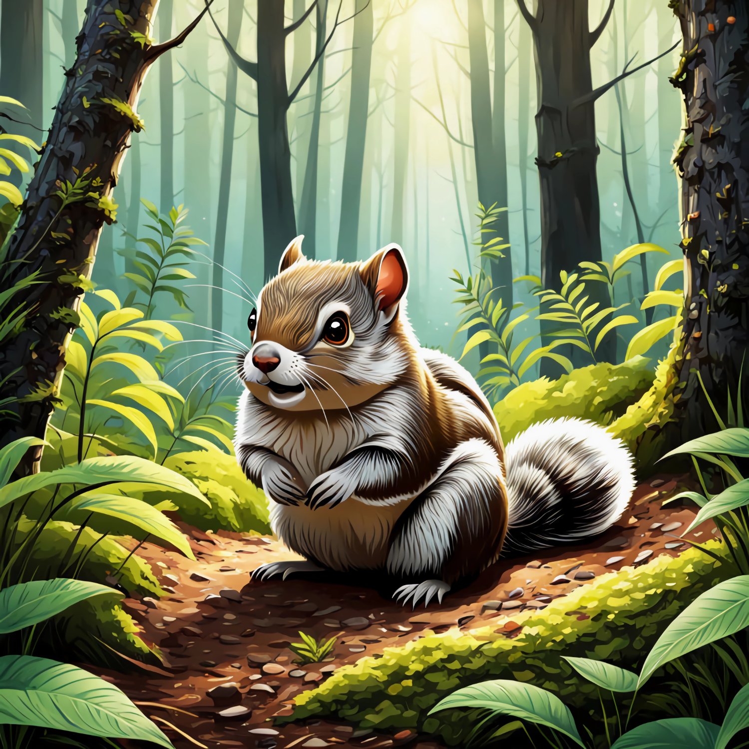 Solve Squirrel in the Forest 01 jigsaw puzzle online with 256 pieces