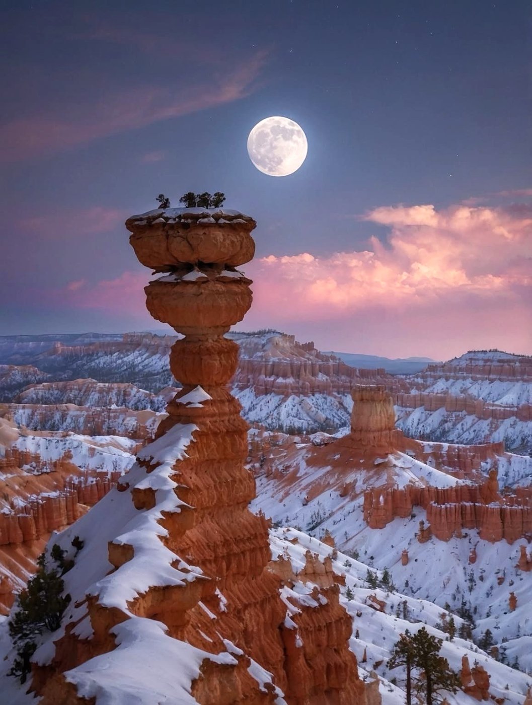Solve Moonlight over the red rocks jigsaw puzzle online with 35 pieces