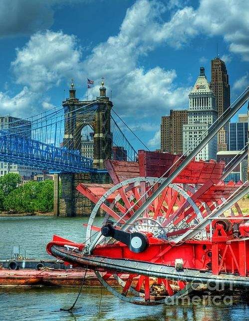 Solve Cincinnati Landmarks by Mel Steinhauer jigsaw puzzle online with ...