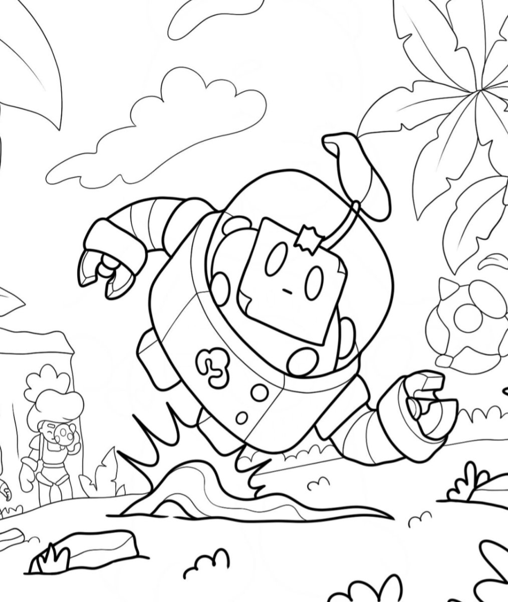 Solve Brawl Stars Coloring- Wally jigsaw puzzle online with 30 pieces