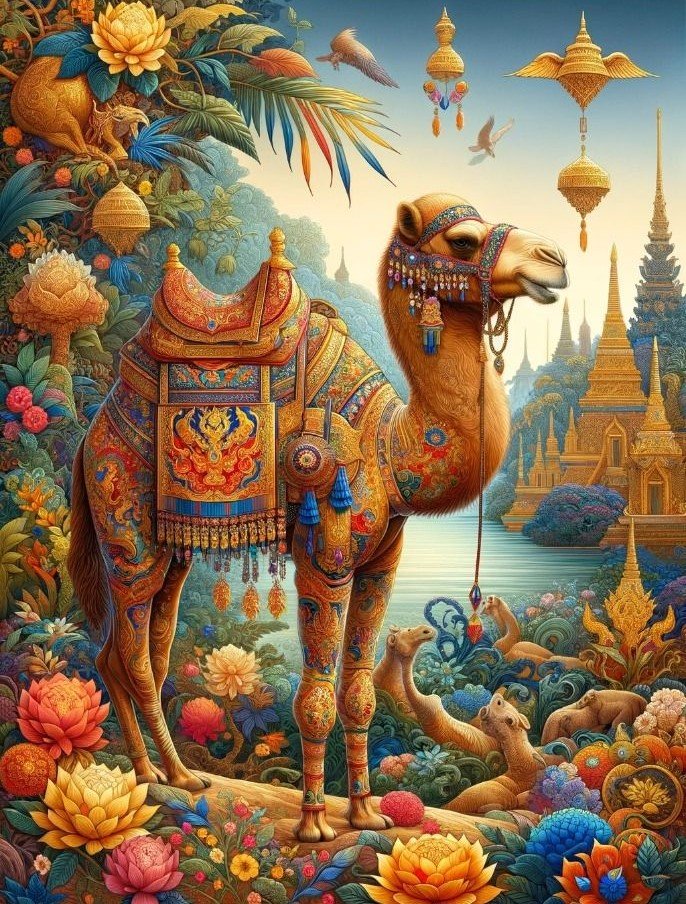 Solve Fancy Camel jigsaw puzzle online with 80 pieces