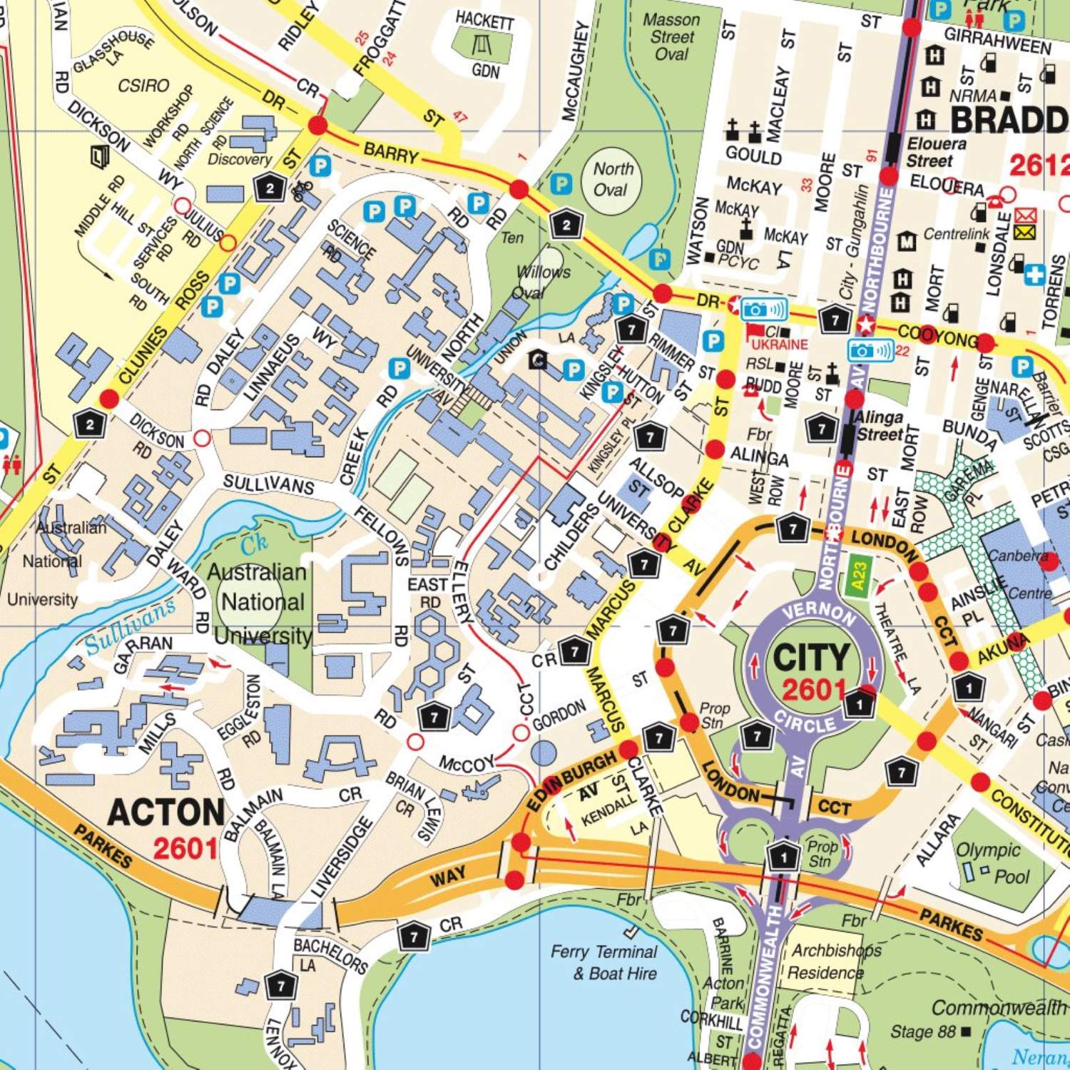 Solve Canberra City Streets Map jigsaw puzzle online with 600 pieces