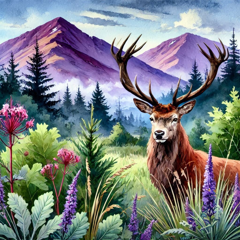 Jigsaw Puzzle | 81 pieces | Mountain stag (resize 9 to 306 pieces) | Jigidi