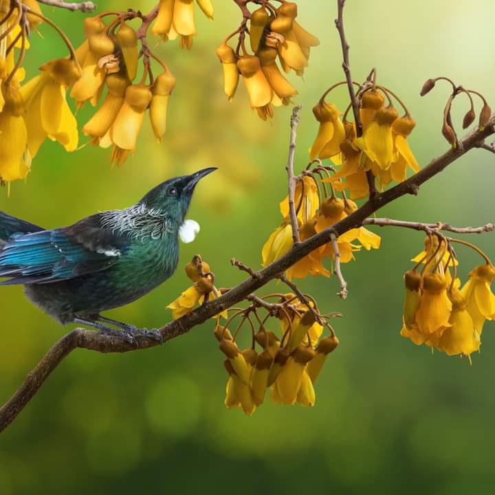 Solve Tui and kowhai, sights and sounds of spring jigsaw puzzle online ...