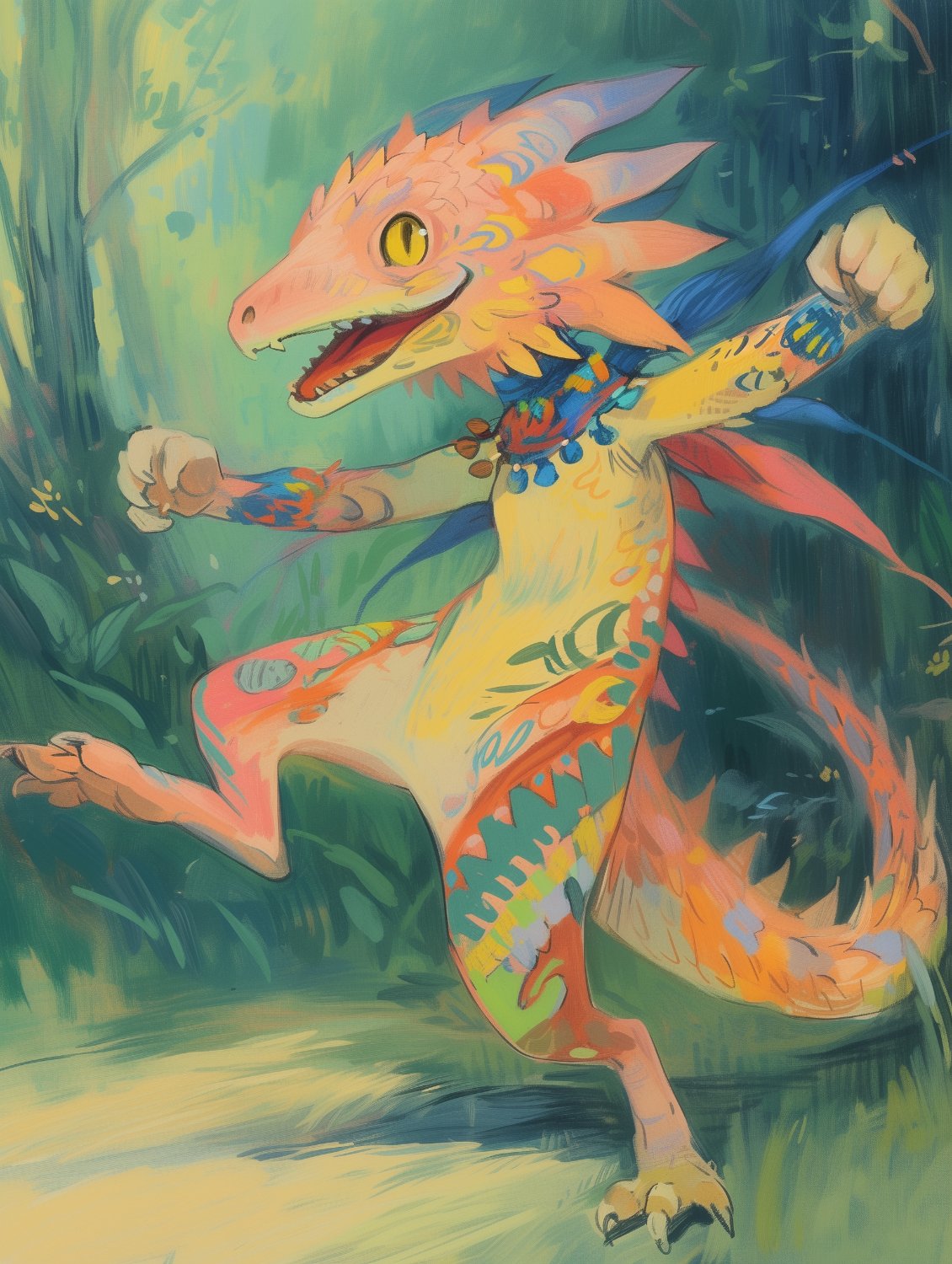 Solve Dancing kobold jigsaw puzzle online with 165 pieces