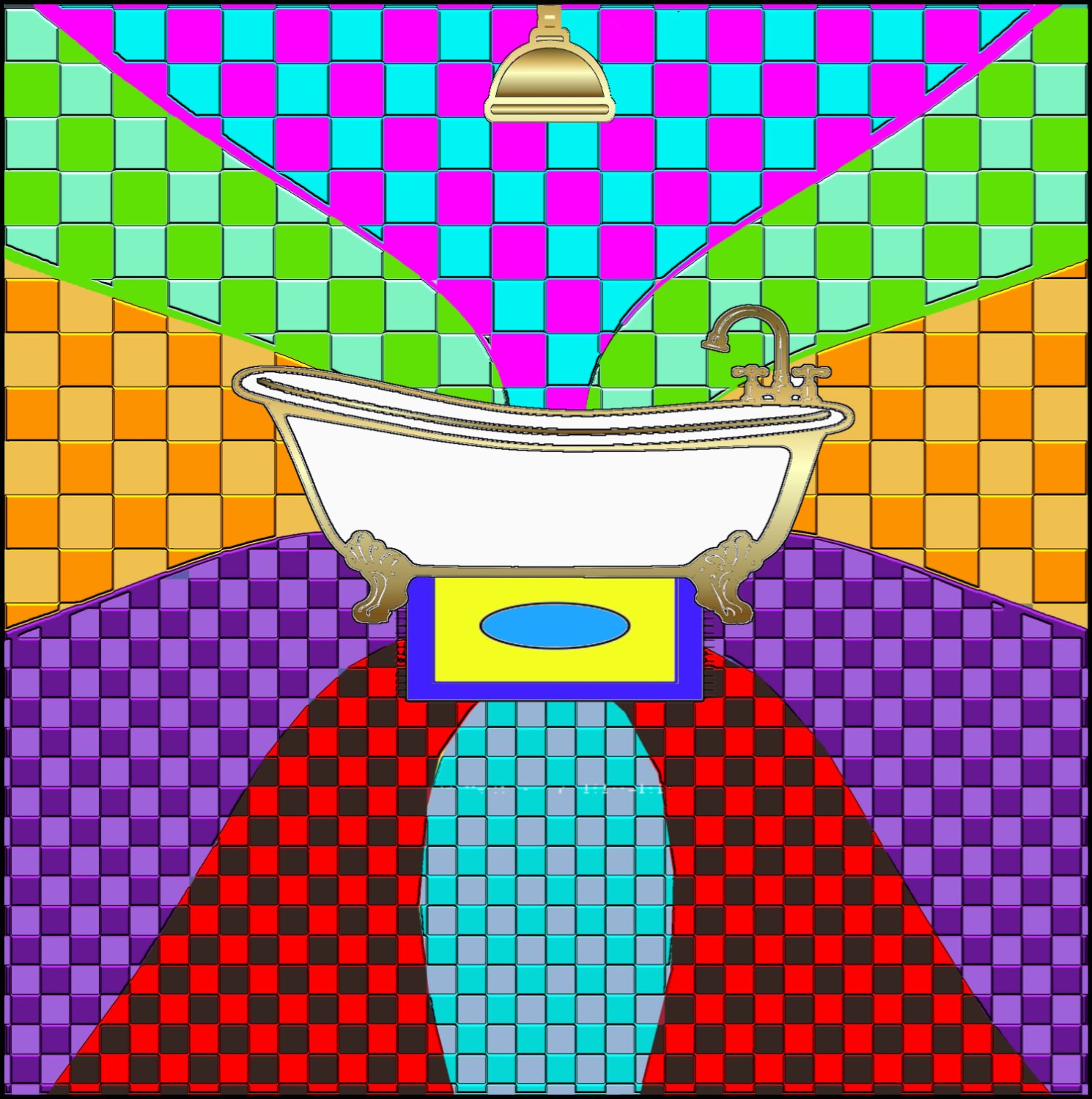 Solve FINALLY TILED MY BATHROOM jigsaw puzzle online with 100 pieces