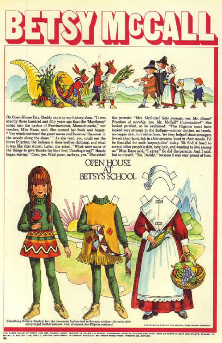 Solve Paper Doll ~ Betsy McCall ~ Thanksgiving jigsaw puzzle online ...