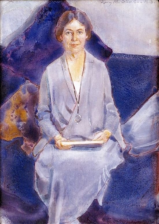 Solve Lucy May Stanton (American, 1875 - 1931) - Self Portrait in blue ...