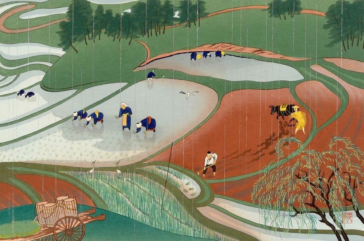 Solve Rice Planting in the Early Summer jigsaw puzzle online with 176 ...