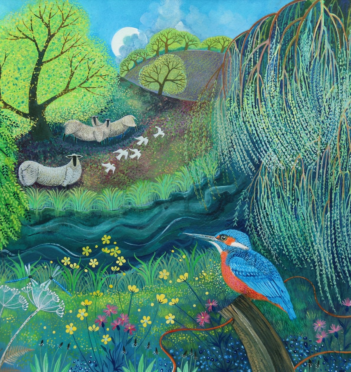 Solve Lisa Graa Jensen - Kingfisher jigsaw puzzle online with 110 pieces