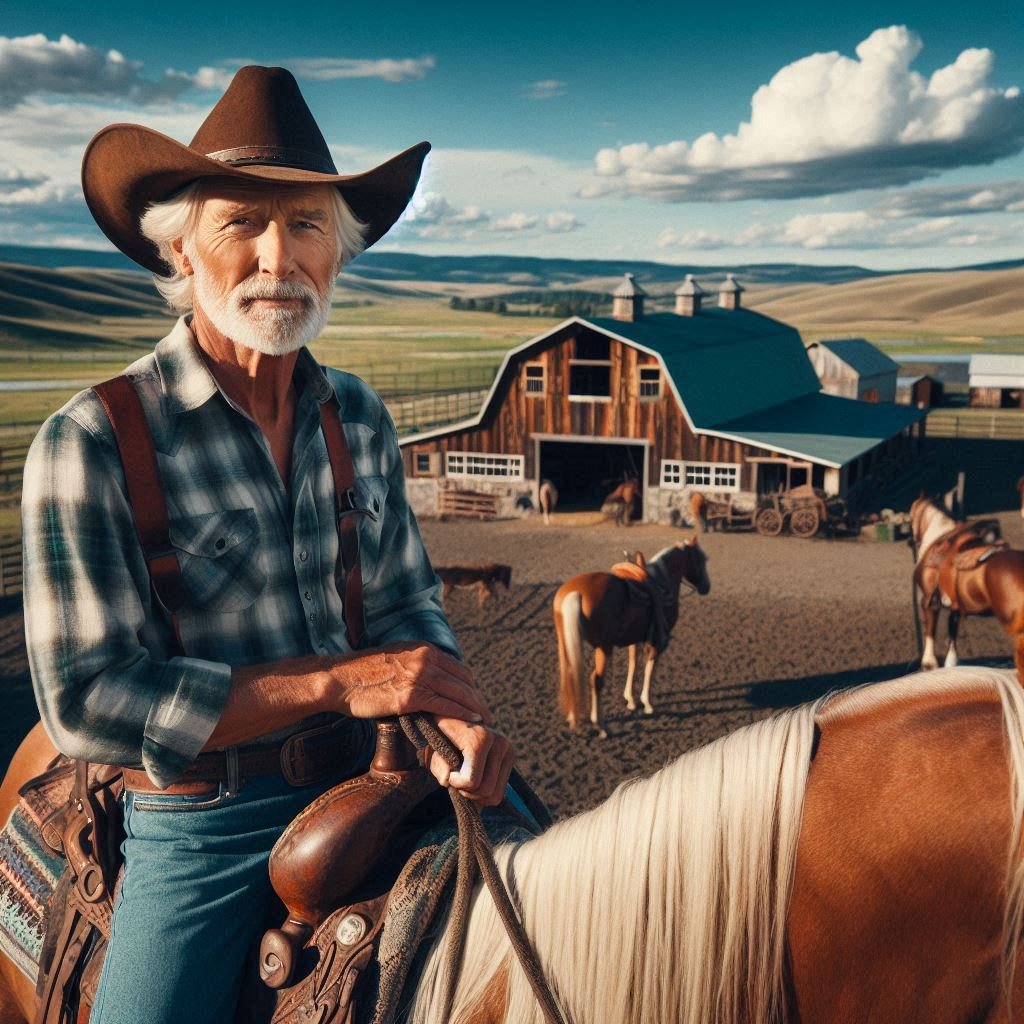 Solve Cowboy on Horse jigsaw puzzle online with 49 pieces