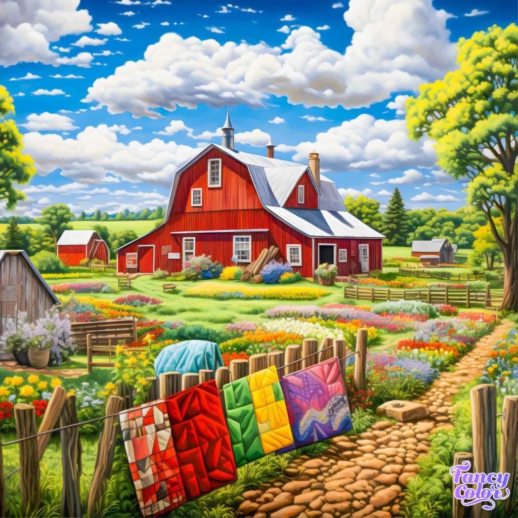 Solve PUZZLE - Lovely Red Barn jigsaw puzzle online with 81 pieces