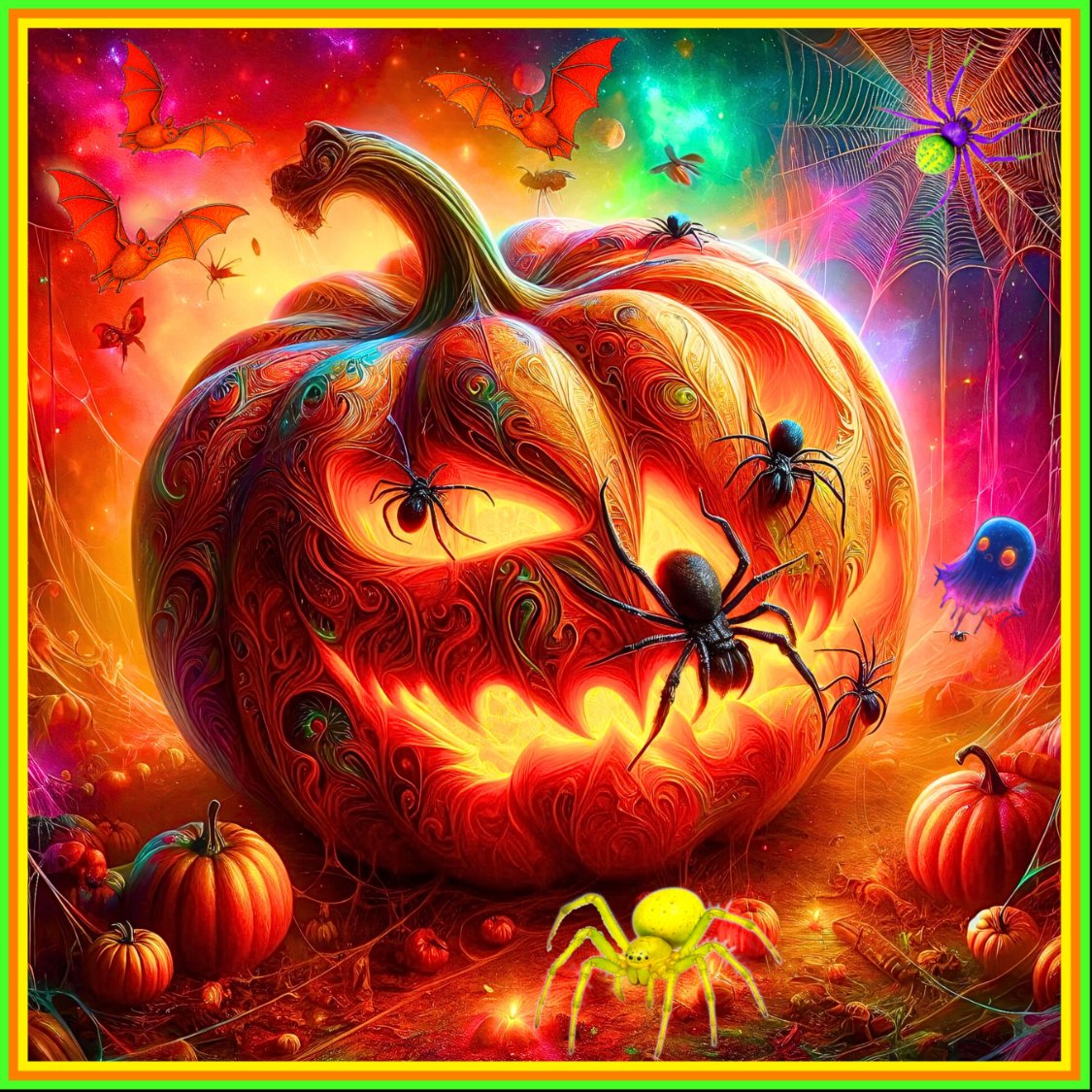 Solve AI October Pumpkinz jigsaw puzzle online with 16 pieces