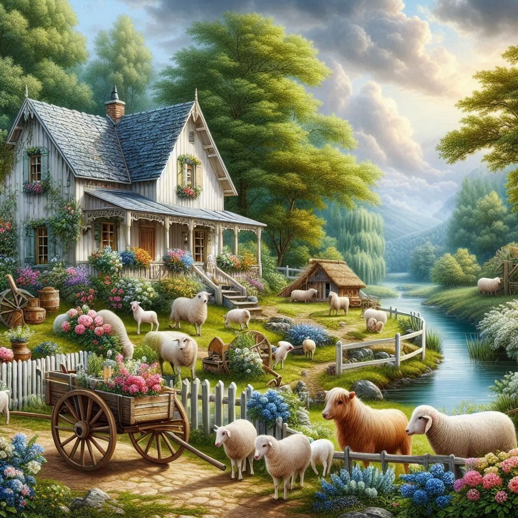 Solve PUZZLE - Lawn Full Of Sheep jigsaw puzzle online with 81 pieces