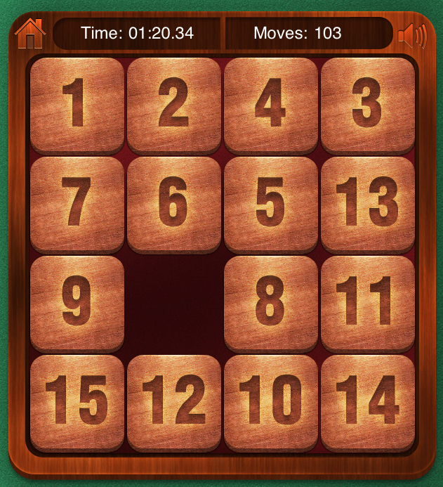 Solve 15 Puzzle (hard) jigsaw puzzle online with 90 pieces