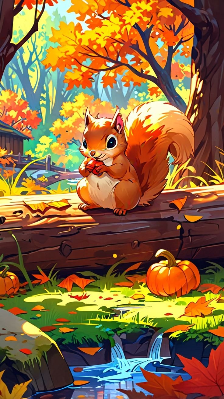 Solve Cute Squirrel jigsaw puzzle online with 252 pieces