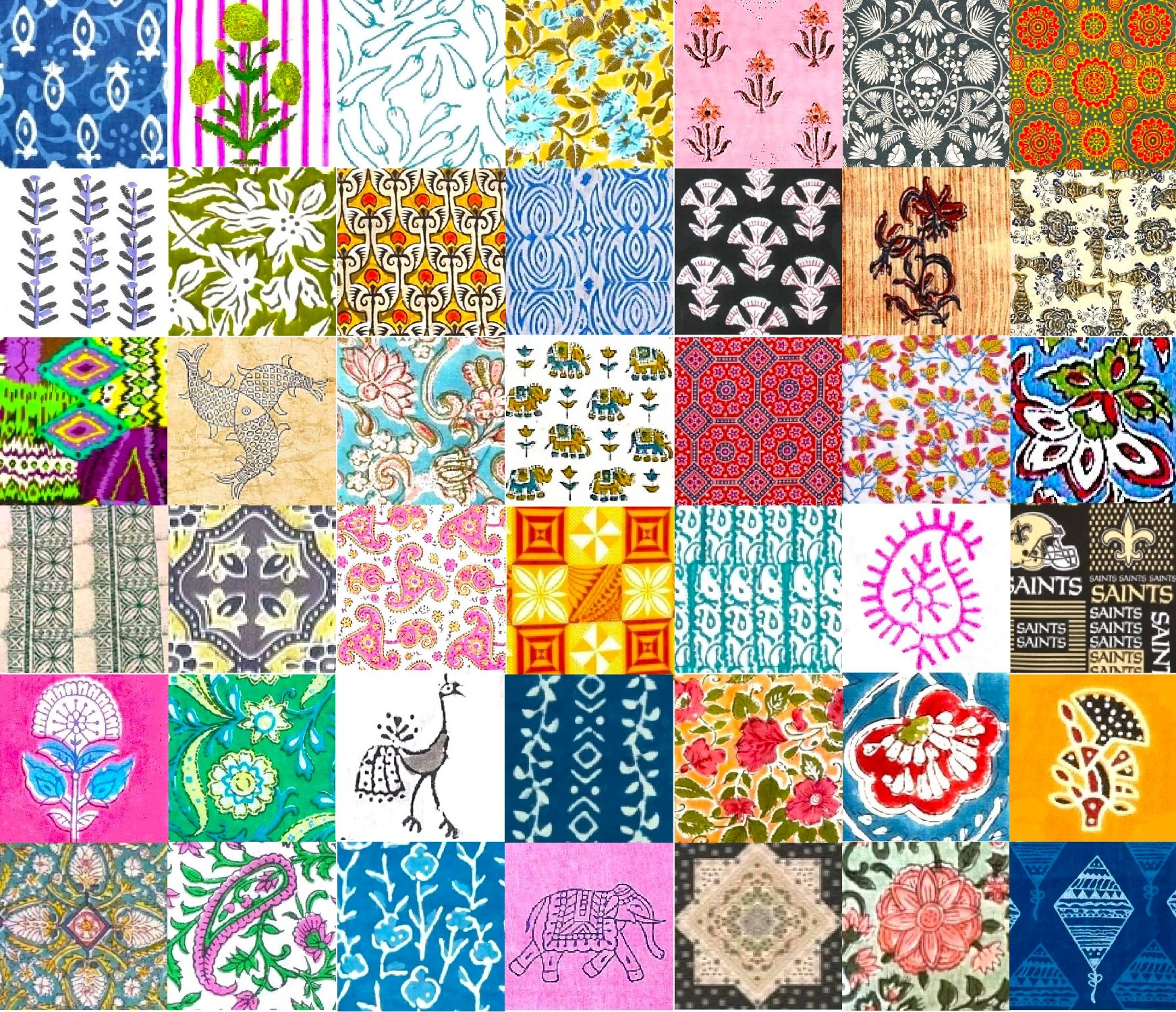 Solve PATCHWORK BLOCK PRINT 5 jigsaw puzzle online with 72 pieces