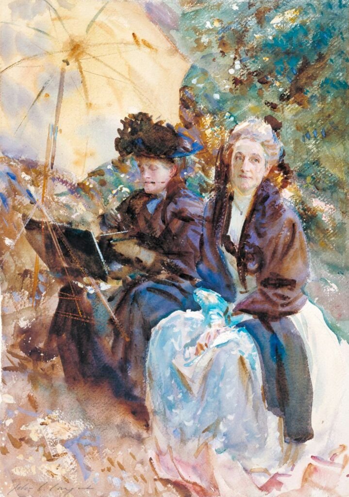 Solve Watercolor of the artist's sister Emily Sargent and Miss Eliza ...