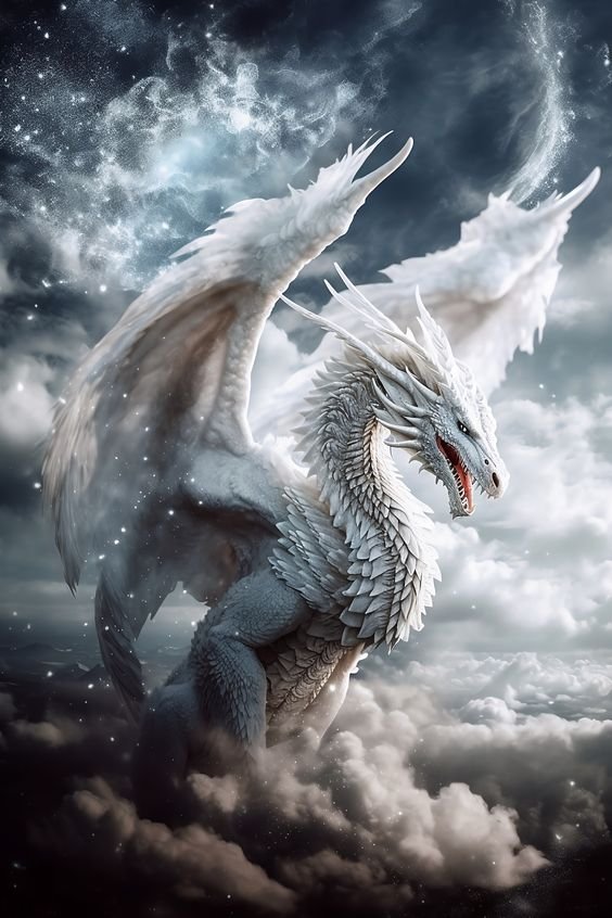 Solve White dragon jigsaw puzzle online with 70 pieces