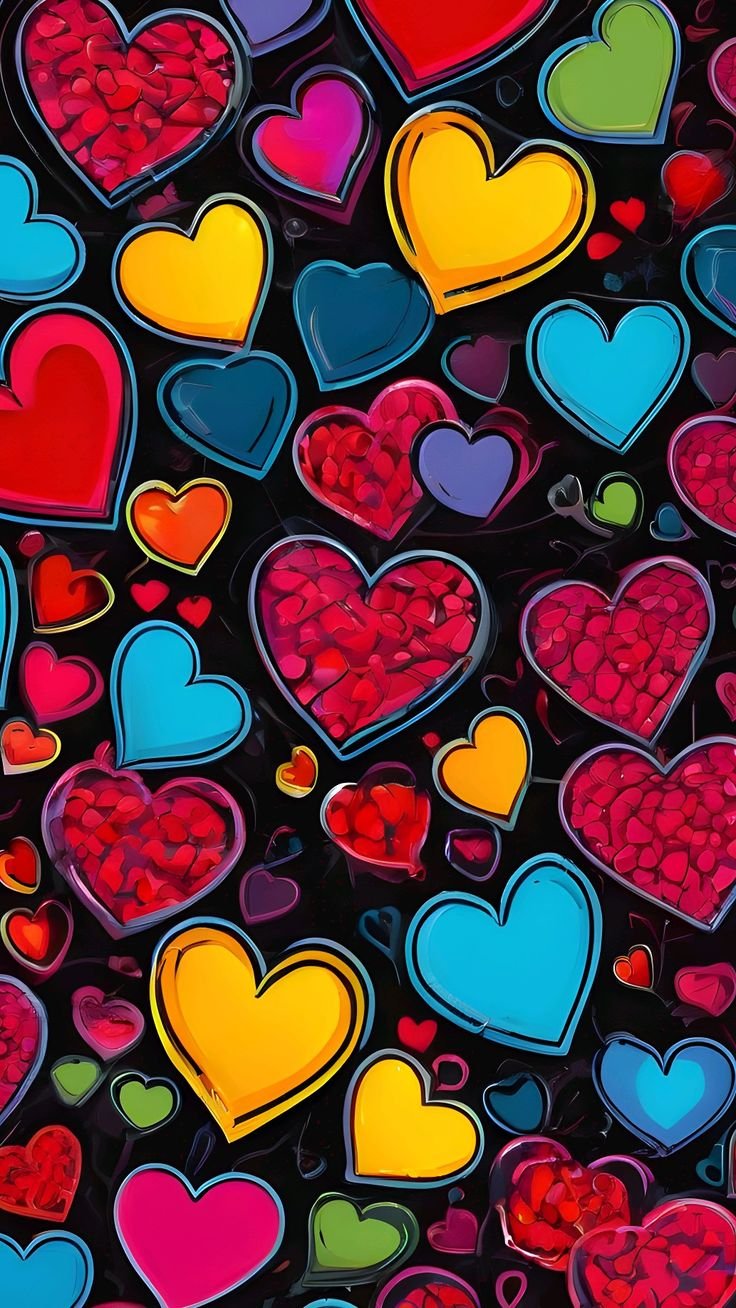 Solve Rainbow Hearts jigsaw puzzle online with 84 pieces