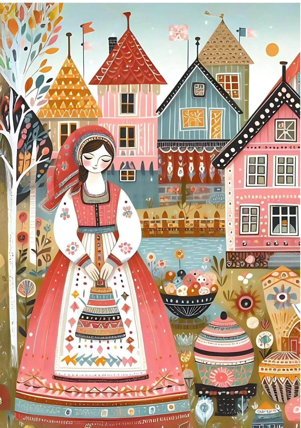 Solve Scandinavian Folk Art jigsaw puzzle online with 300 pieces