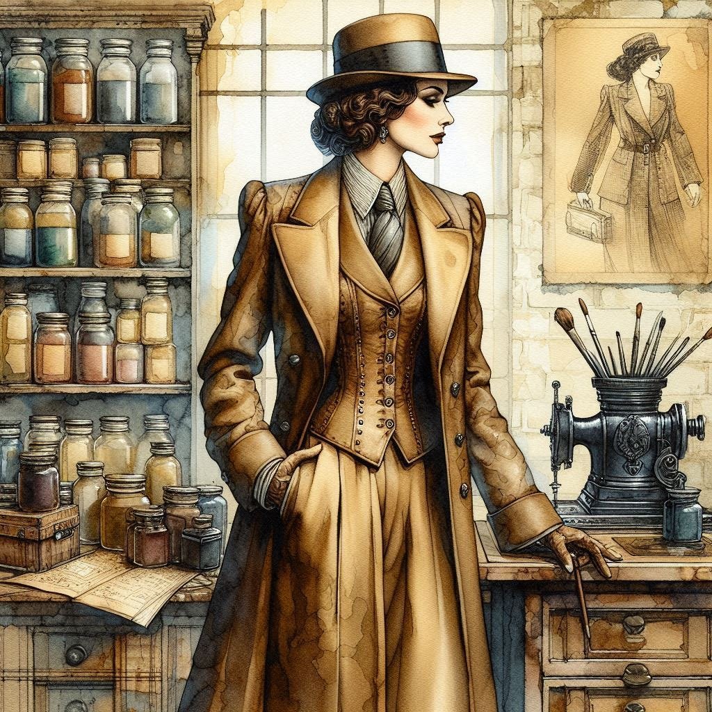 Solve 1930s Steampunk woman jigsaw puzzle online with 306 pieces