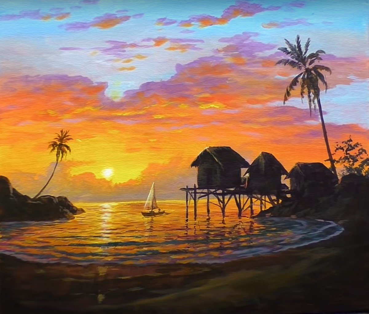 Solve Peaceful Sunset jigsaw puzzle online with 304 pieces