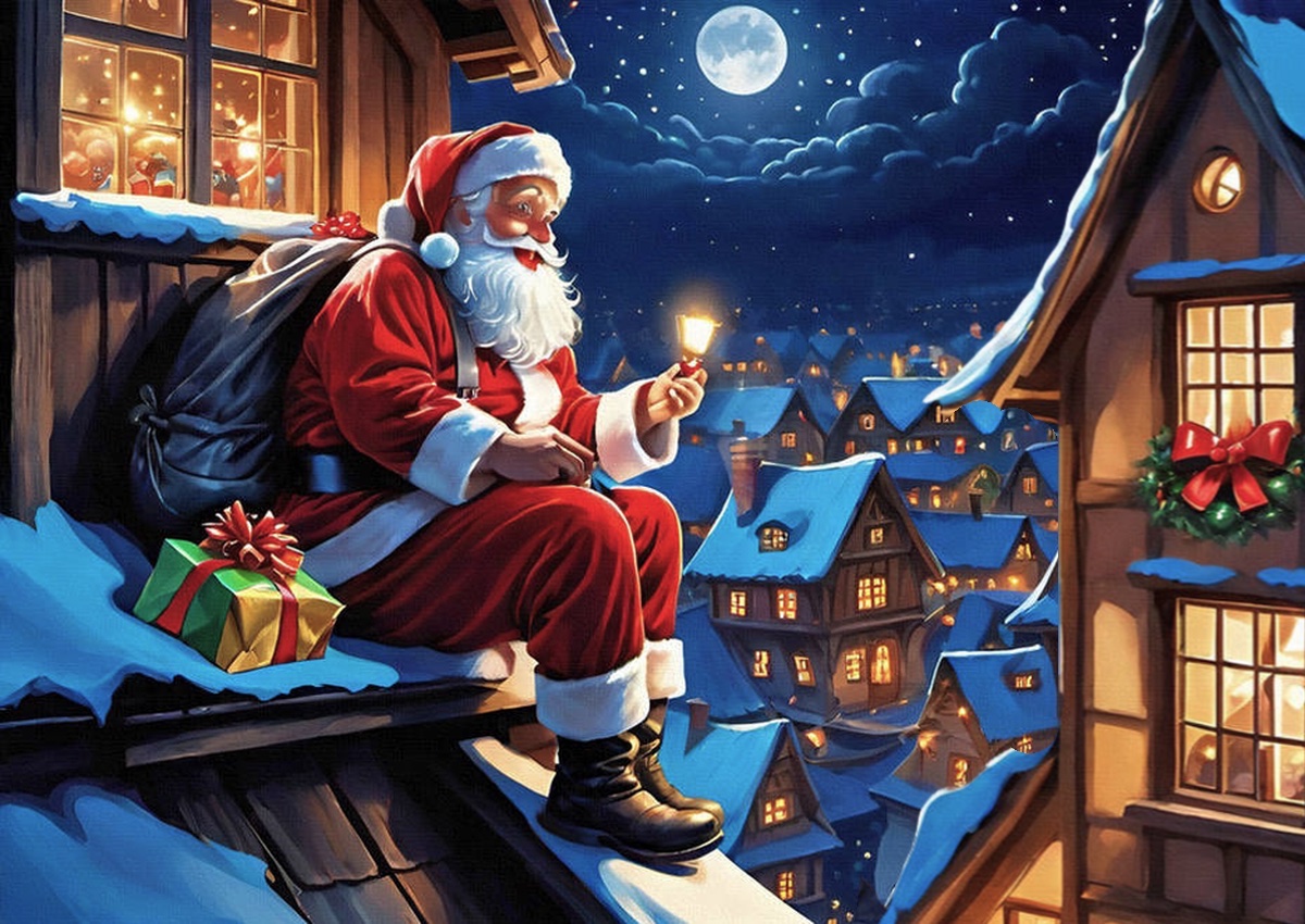 Solve Santa Taking a Break jigsaw puzzle online with 165 pieces