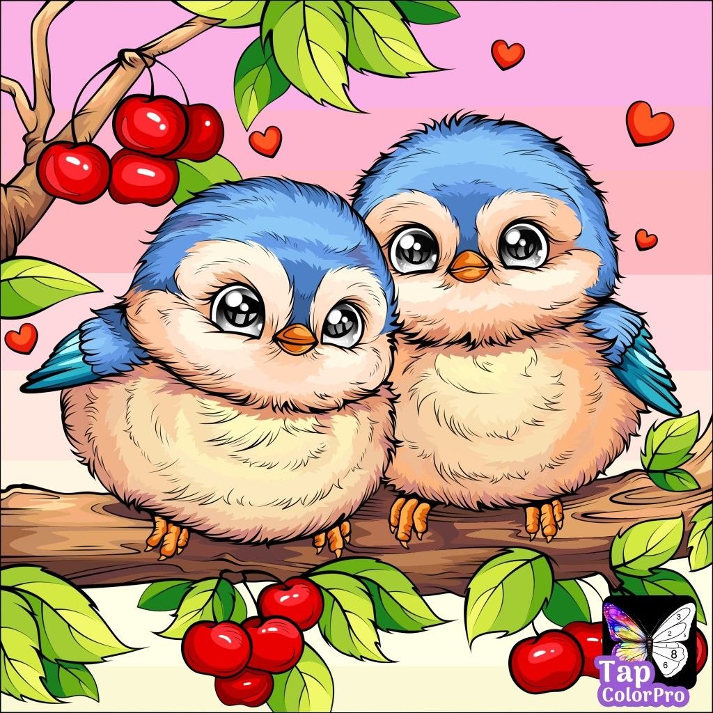 Jigsaw Puzzle | 81 pieces | PUZZLE - Two Little Bluebirds In Love | Jigidi