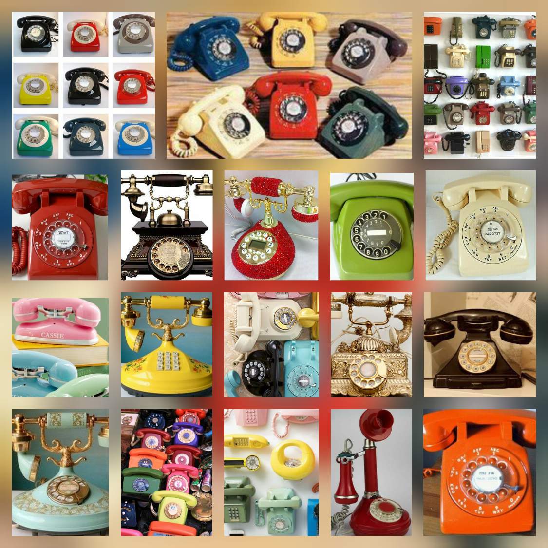 Solve Vintage Telephones (560) jigsaw puzzle online with 81 pieces