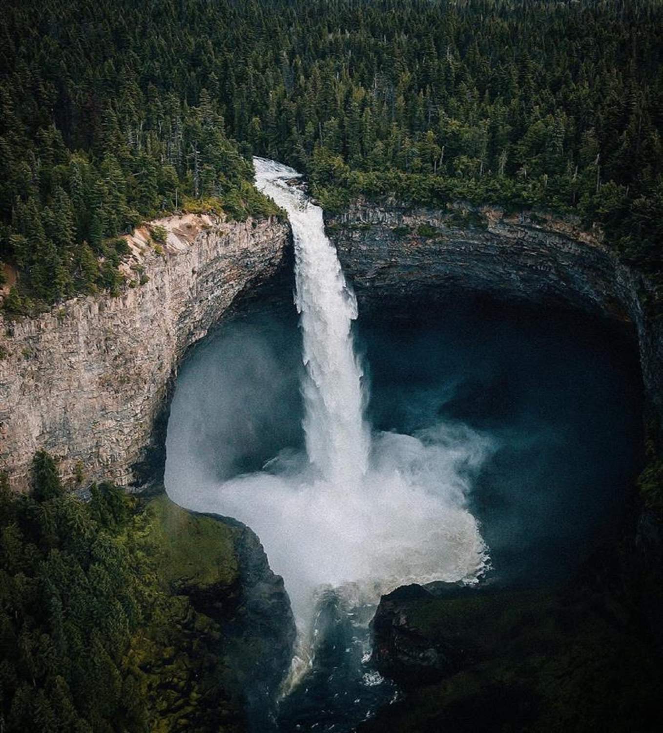 Solve The uniquely shaped Helmken Falls in British Columbia, Canada ...