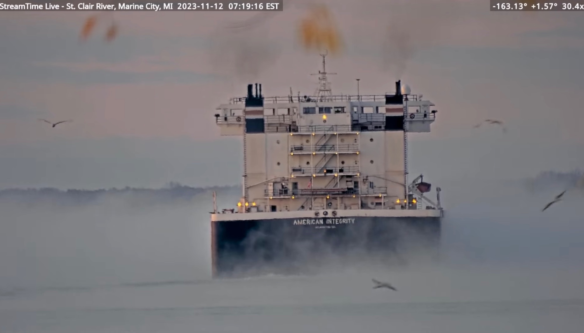 Solve American Integrity, Fog, & Birds, Marine City, November 12, 2023 ...