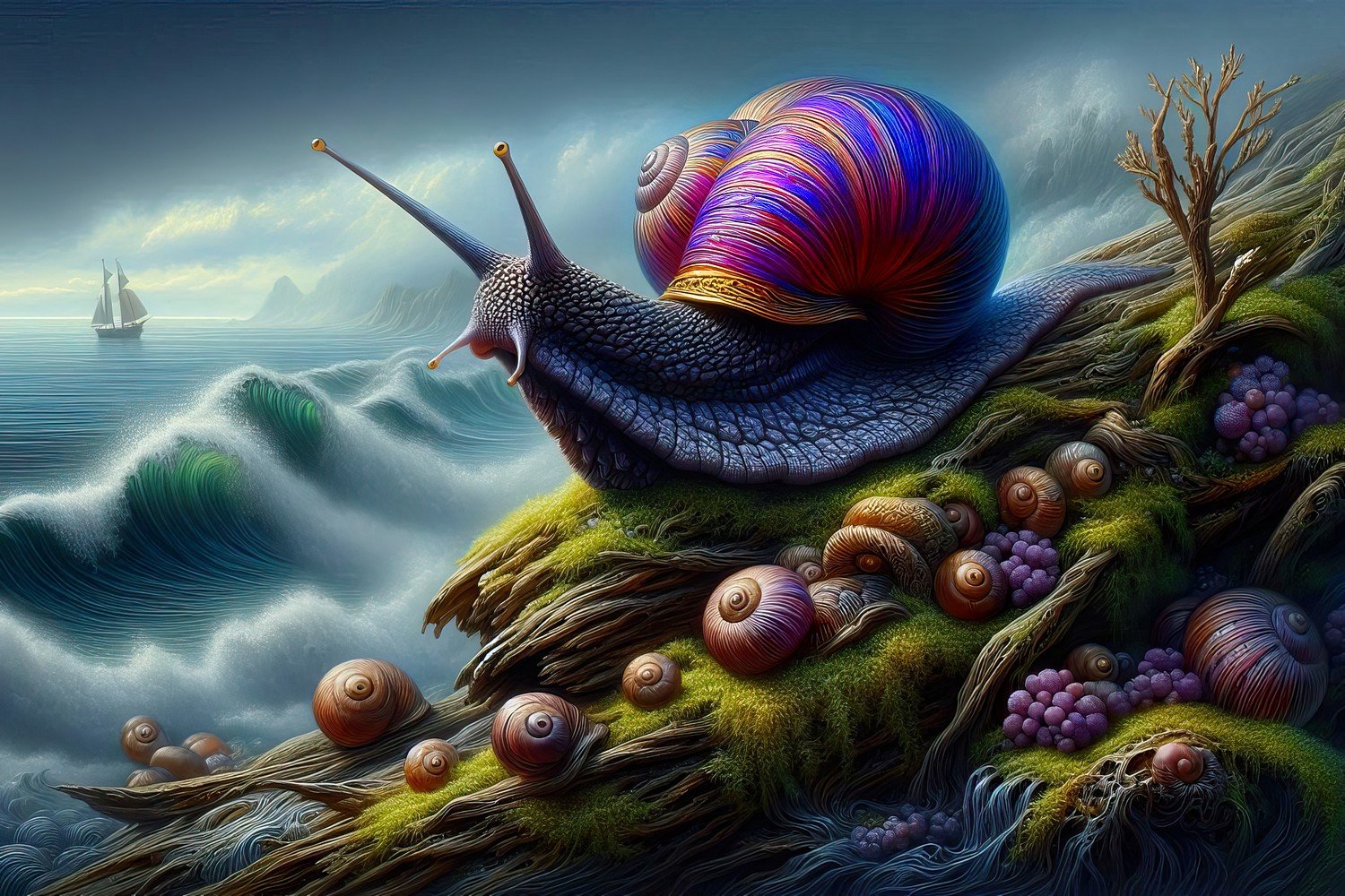 Solve snail 05 jigsaw puzzle online with 40 pieces