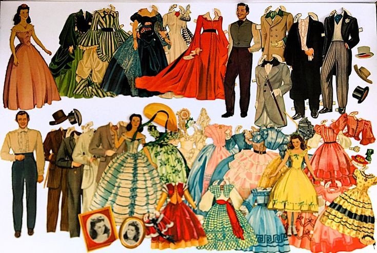 Solve Vintage Outfits (1,592) jigsaw puzzle online with 70 pieces