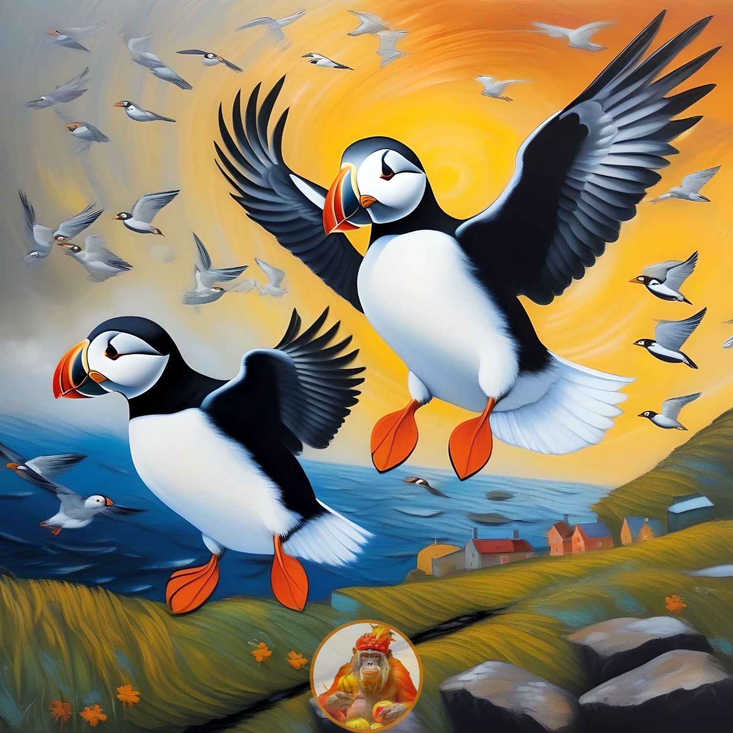 Solve Puffins jigsaw puzzle online with 100 pieces