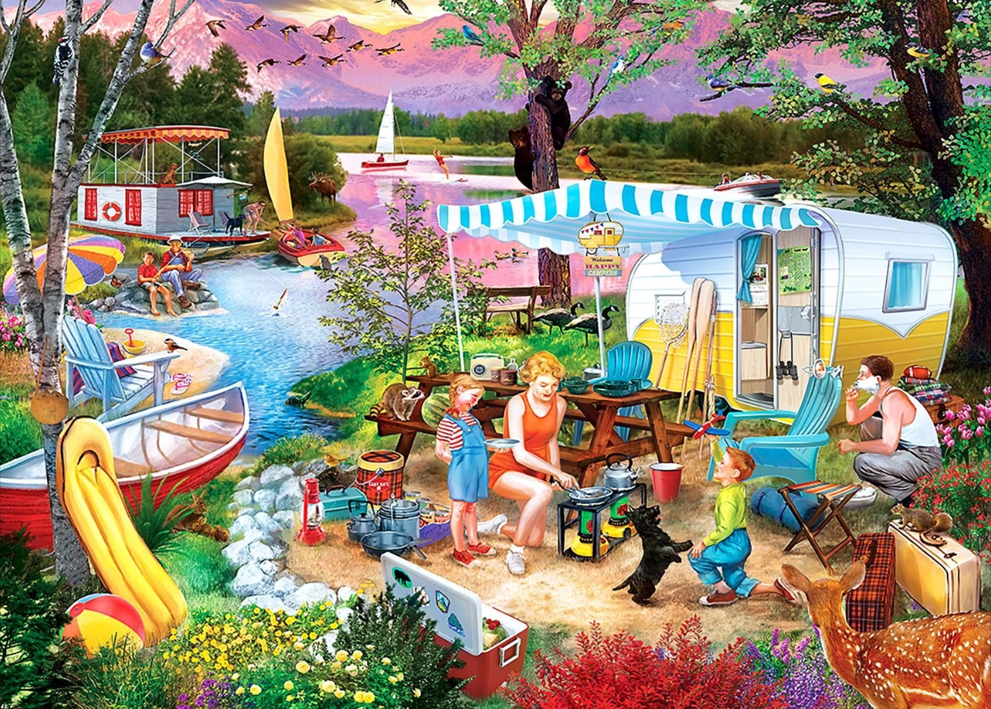 Jigsaw Puzzle | 204 pieces | Urlop na camping | Jigidi