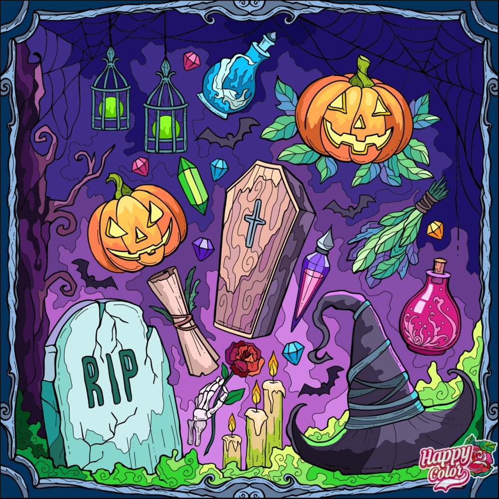 Solve Halloween night jigsaw puzzle online with 100 pieces