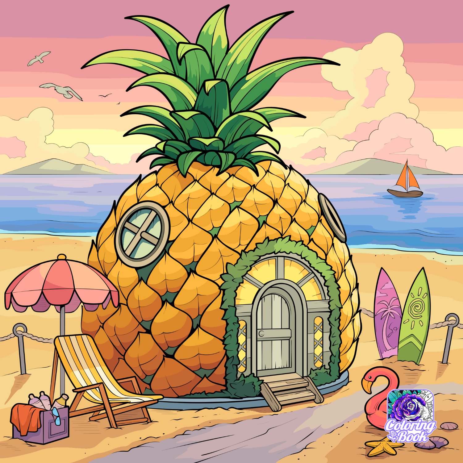 Solve PUZZLE - Pineapple House On The Beach jigsaw puzzle online with ...
