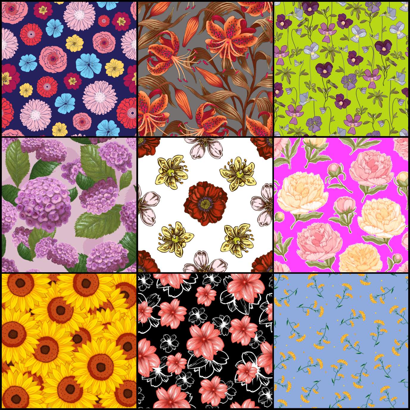 Solve Flower patterns 122 jigsaw puzzle online with 121 pieces